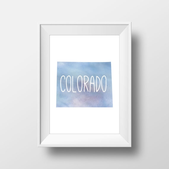 Colorado State Blue Watercolor Printable Art Colorado Print - Etsy