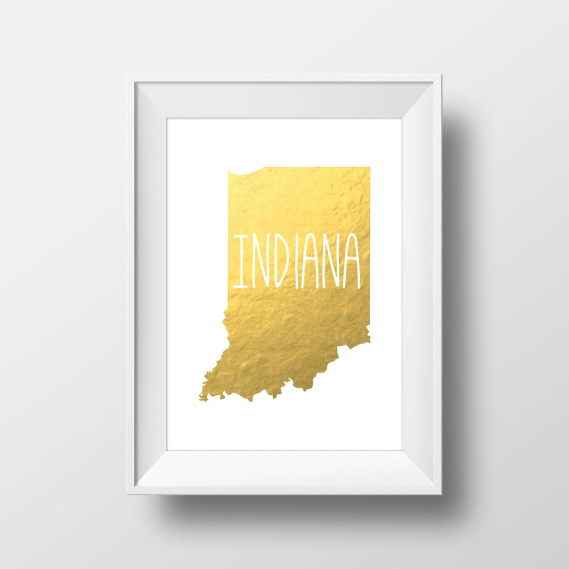 Indiana State Gold Foil Printable Art Indiana Print Indiana - Etsy