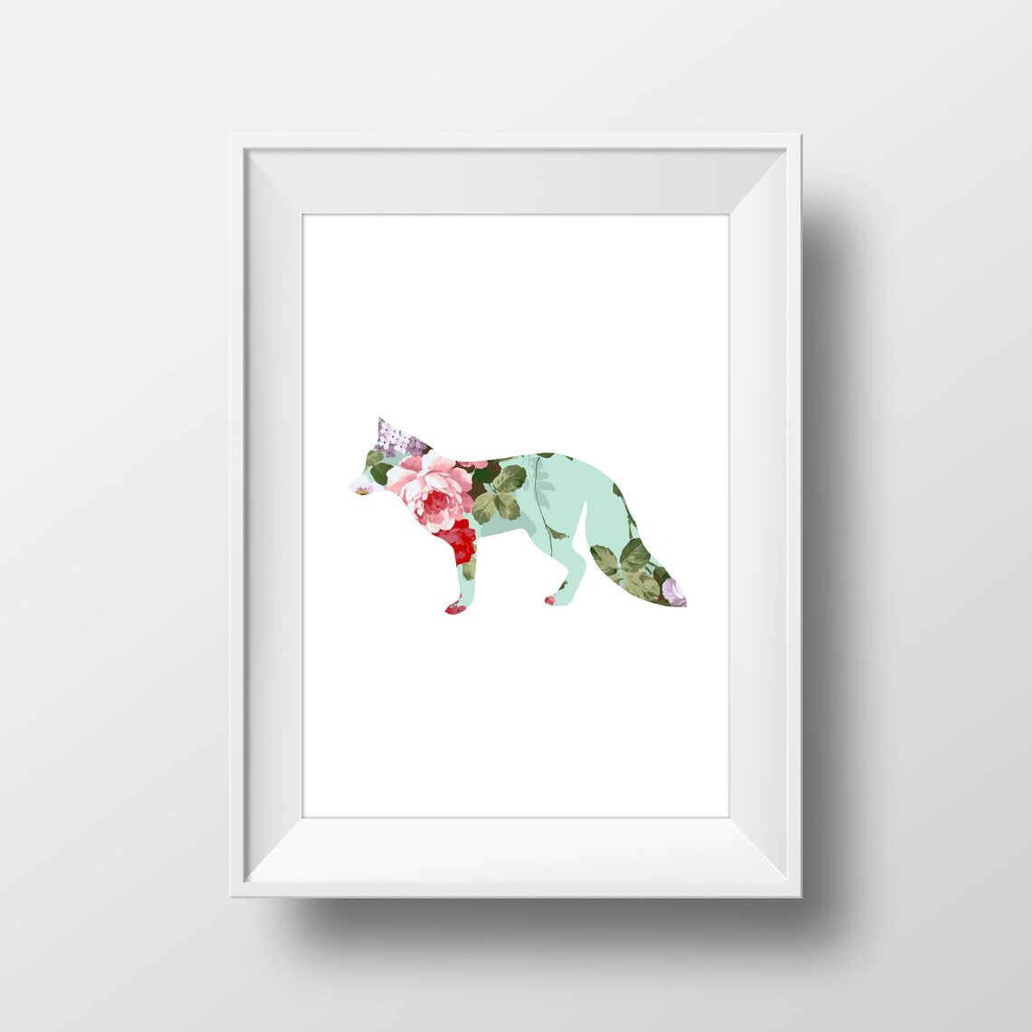 Fox Floral Print, Fox Print, Fox Art, Fox Decor, Fox Lover Gift, Fox ...