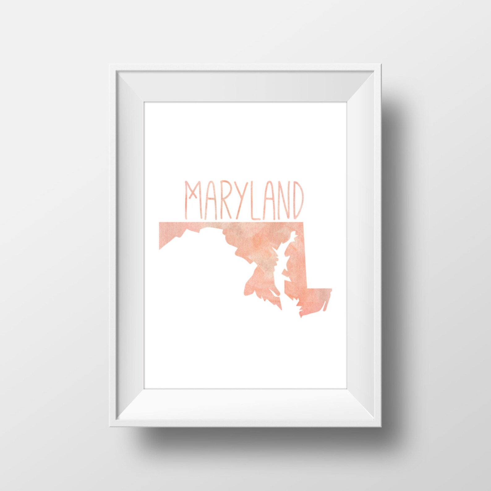 Maryland State Pink Watercolor Printable Art, Maryland State Print ...