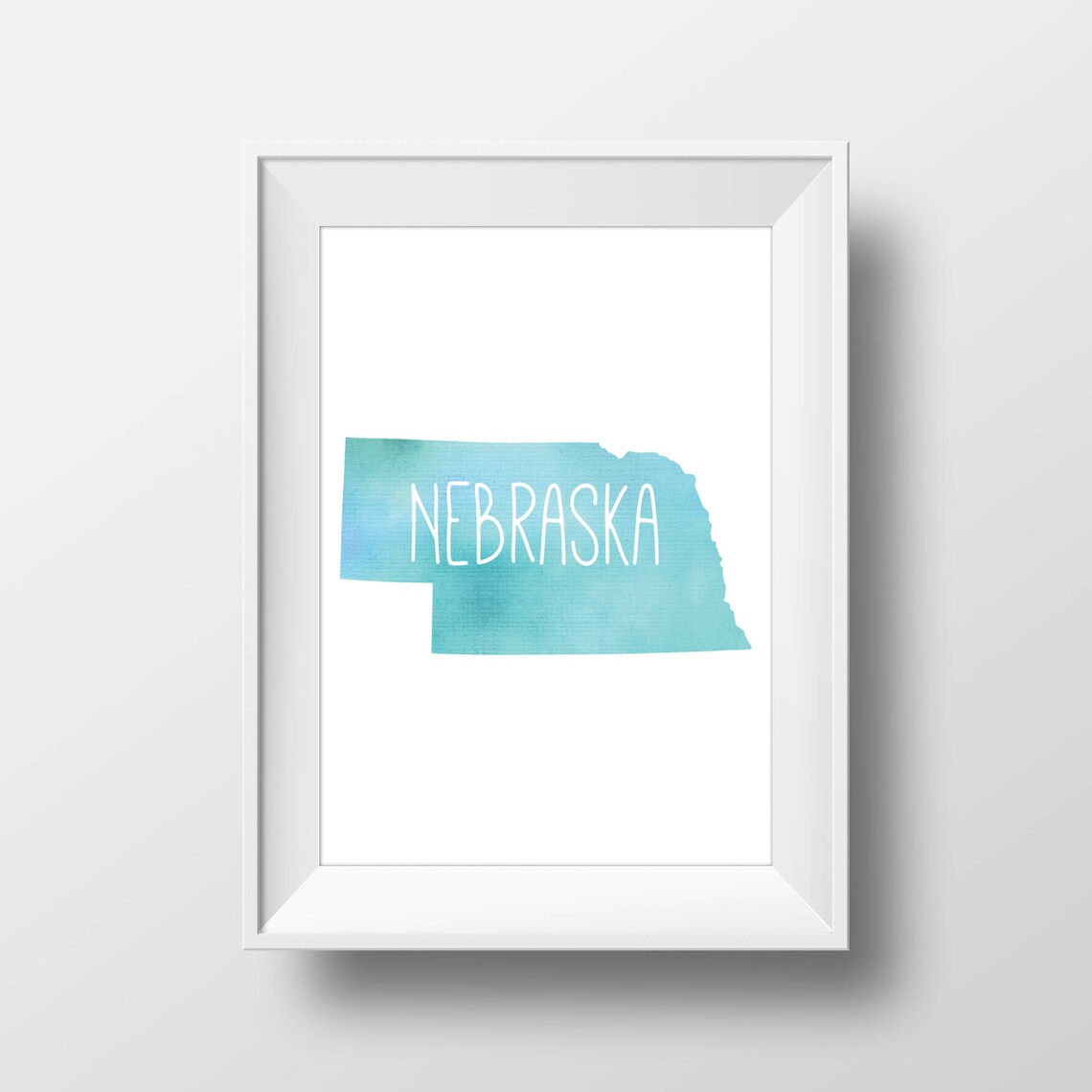 Nebraska State Teal Watercolor Printable Art, Nebraska Print, Nebraska ...