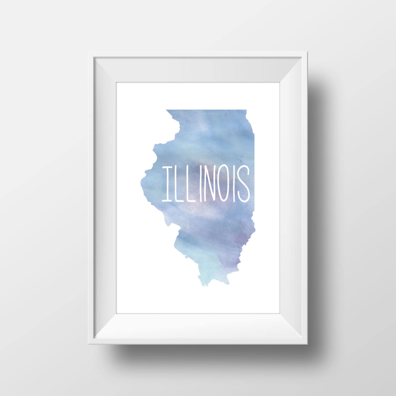 Illinois State Blue Watercolor Printable Art, Illinois Print, Illinois ...