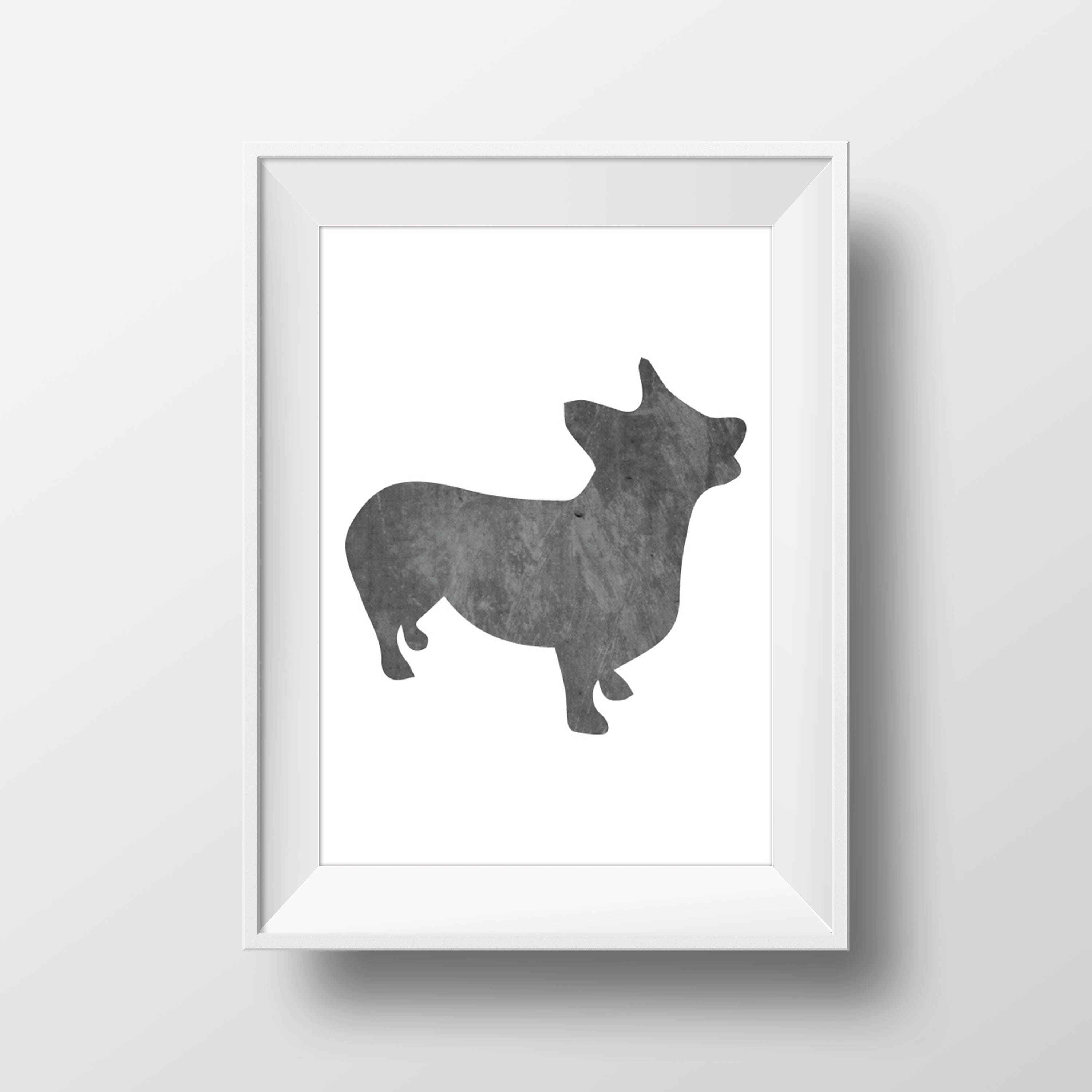 Chalkboard Corgi Print, Corgi Print, Corgi Art, Dog Decor, Dog Lover ...