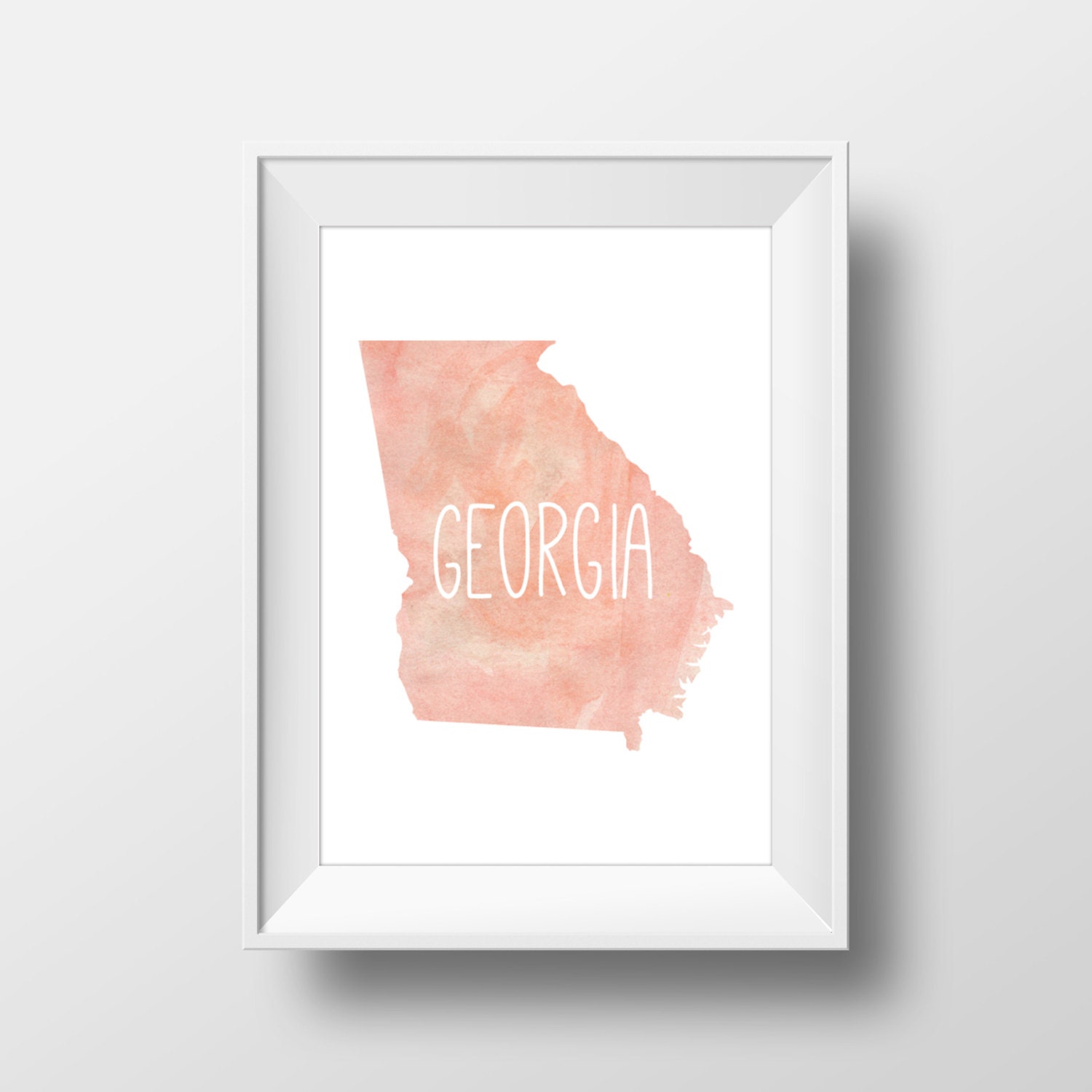 Georgia State Pink Watercolor Printable Art, Georgia Print, Georgia Art ...