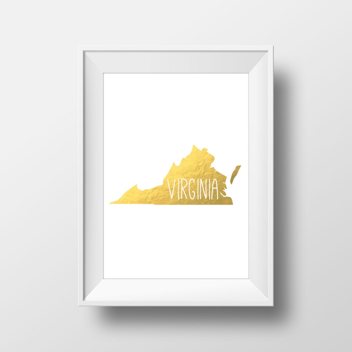 Virginia State Gold Foil Printable Art, Virginia Print, Virginia Art ...