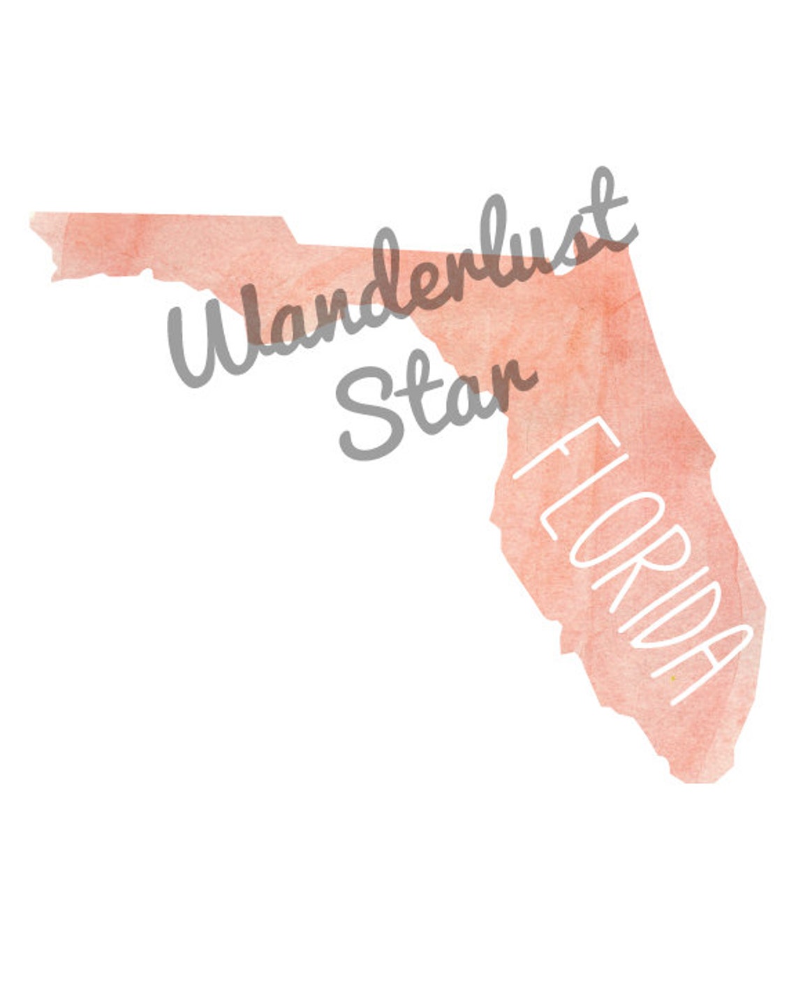 Florida State Pink Watercolor Printable Art Florida Print - Etsy