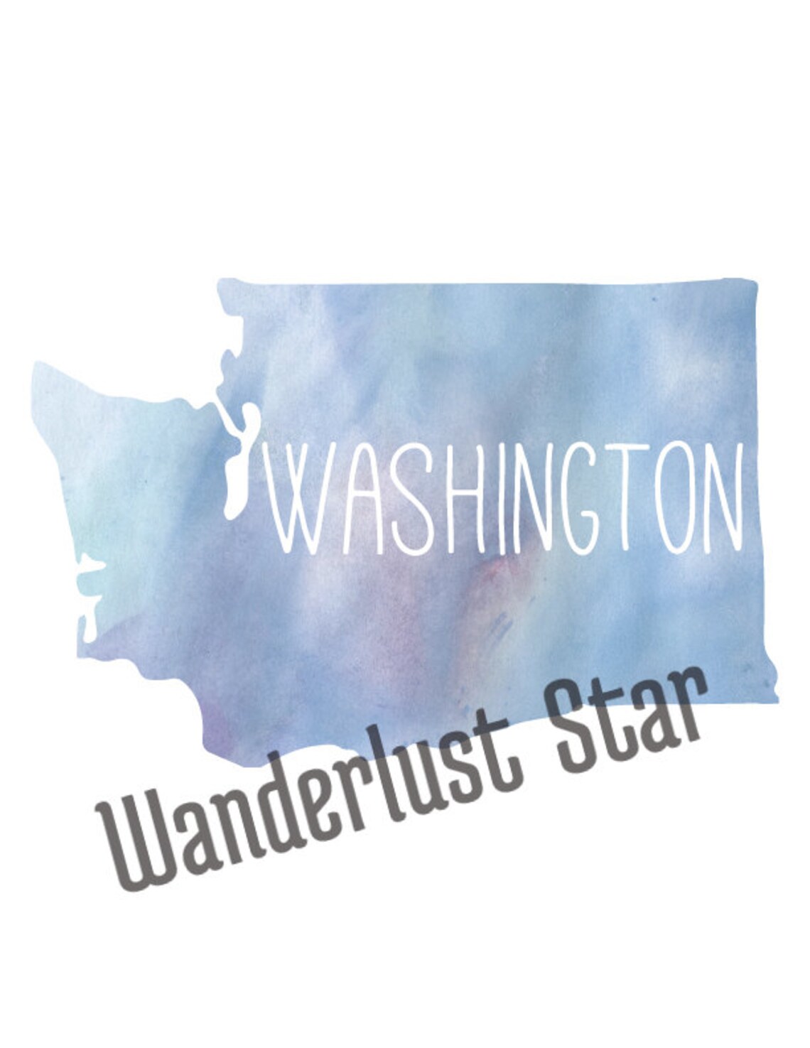 Washington State Blue Watercolor Printable Art Washington - Etsy