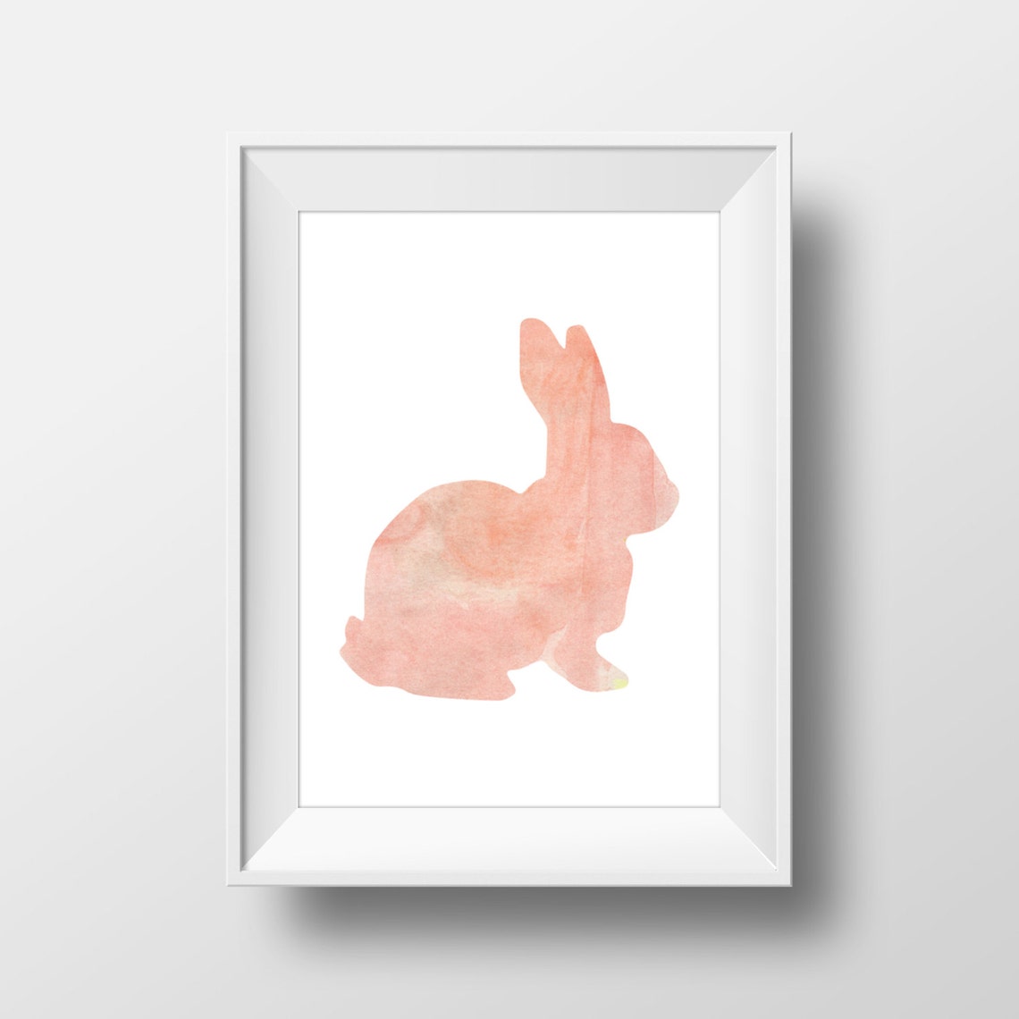 Pink Watercolor Rabbit Print, Rabbit Print, Rabbit Wall Art, Watercolor ...