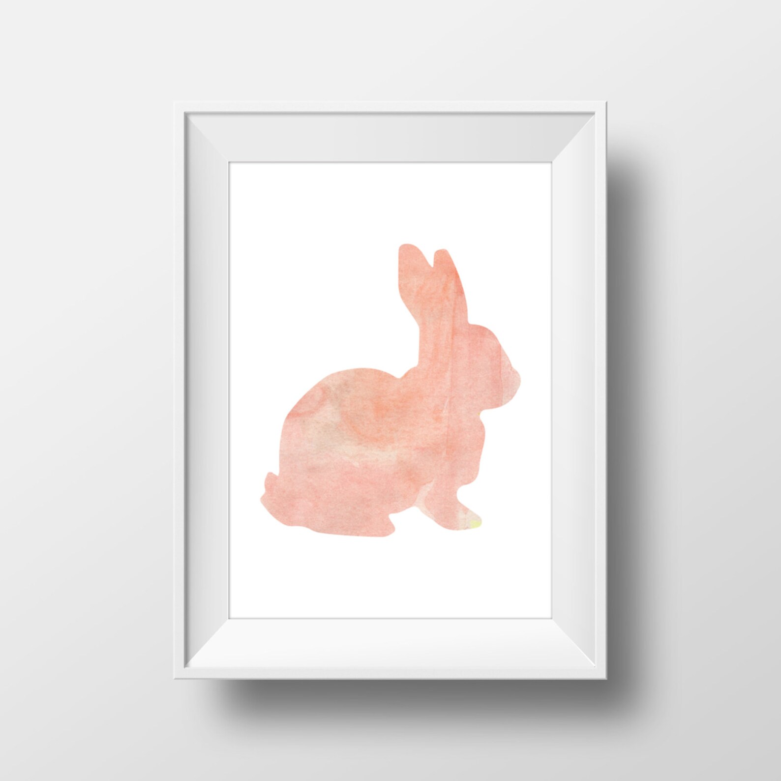 Pink Watercolor Rabbit Print, Rabbit Print, Rabbit Wall Art, Watercolor ...