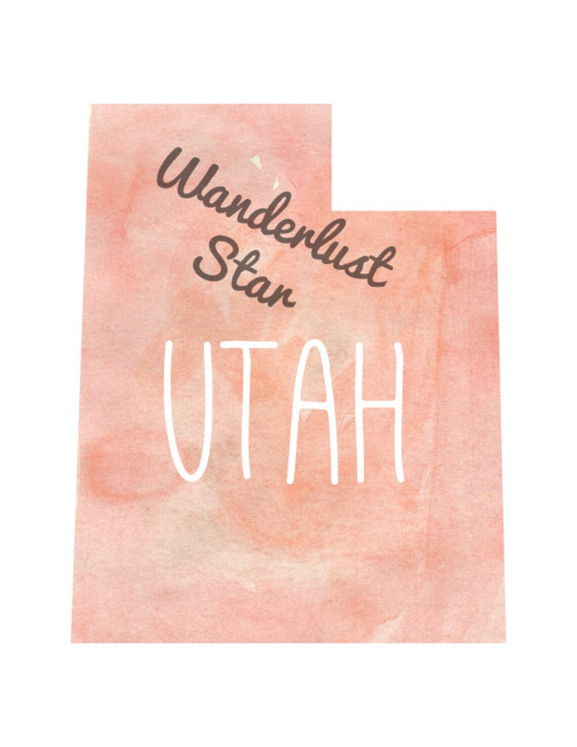 Utah State Pink Watercolor Printable Art Utah Print Utah - Etsy