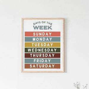 PRINTS Days of the Week | Neutral School Prints | School | Classroom ...