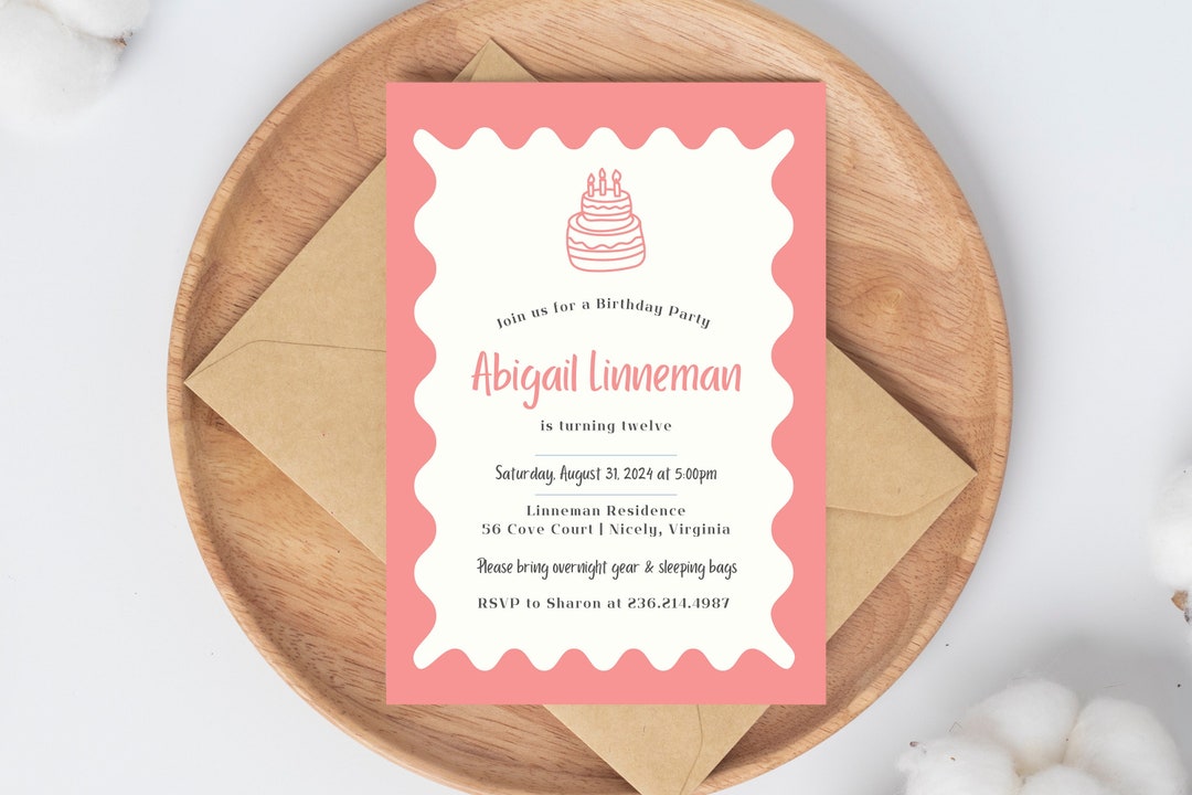 EDITABLE Squiggles and Doodles Invitation Teenager Invitation Teen ...