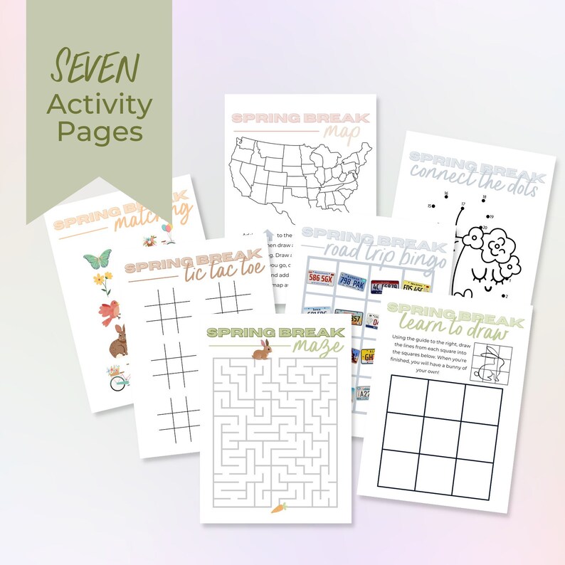 PRINTABLE Spring Break Road Trip Kit Mini Road Trip Kit Spring Break ...