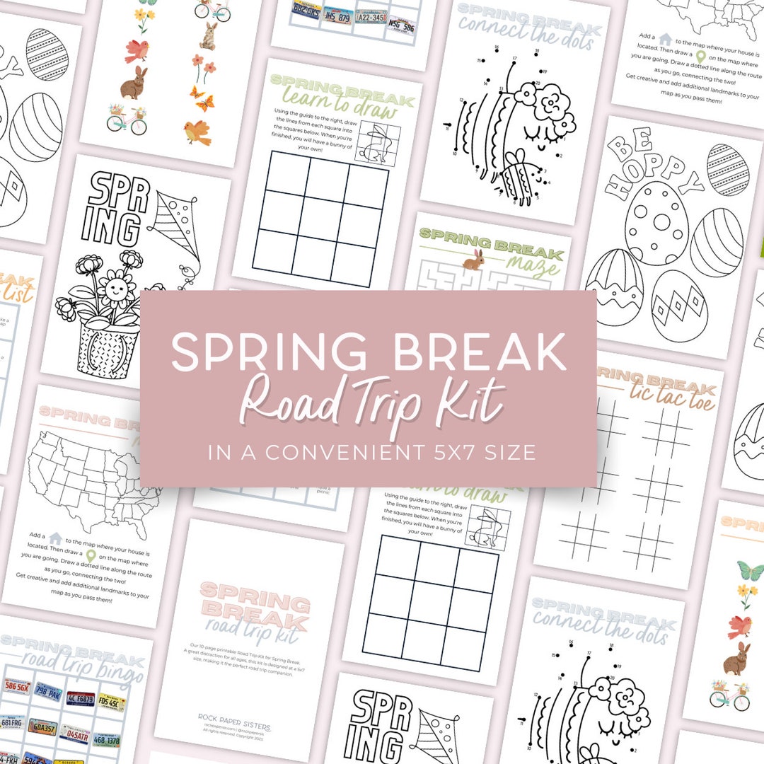 PRINTABLE Spring Break Road Trip Kit | Mini Road Trip Kit | Spring ...