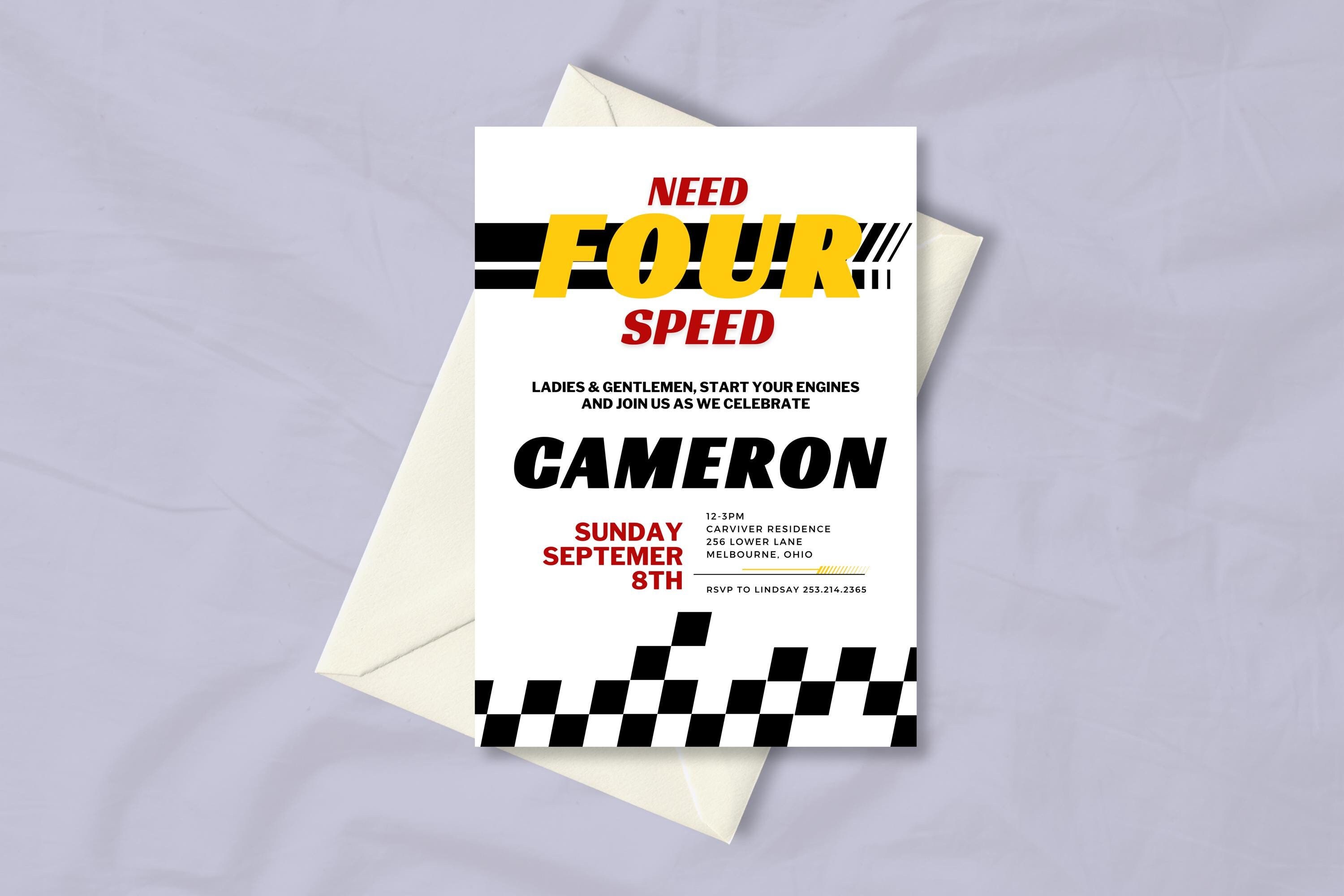 EDITABLE Race Car Invitation | Racing Invitation | Racing Canva ...