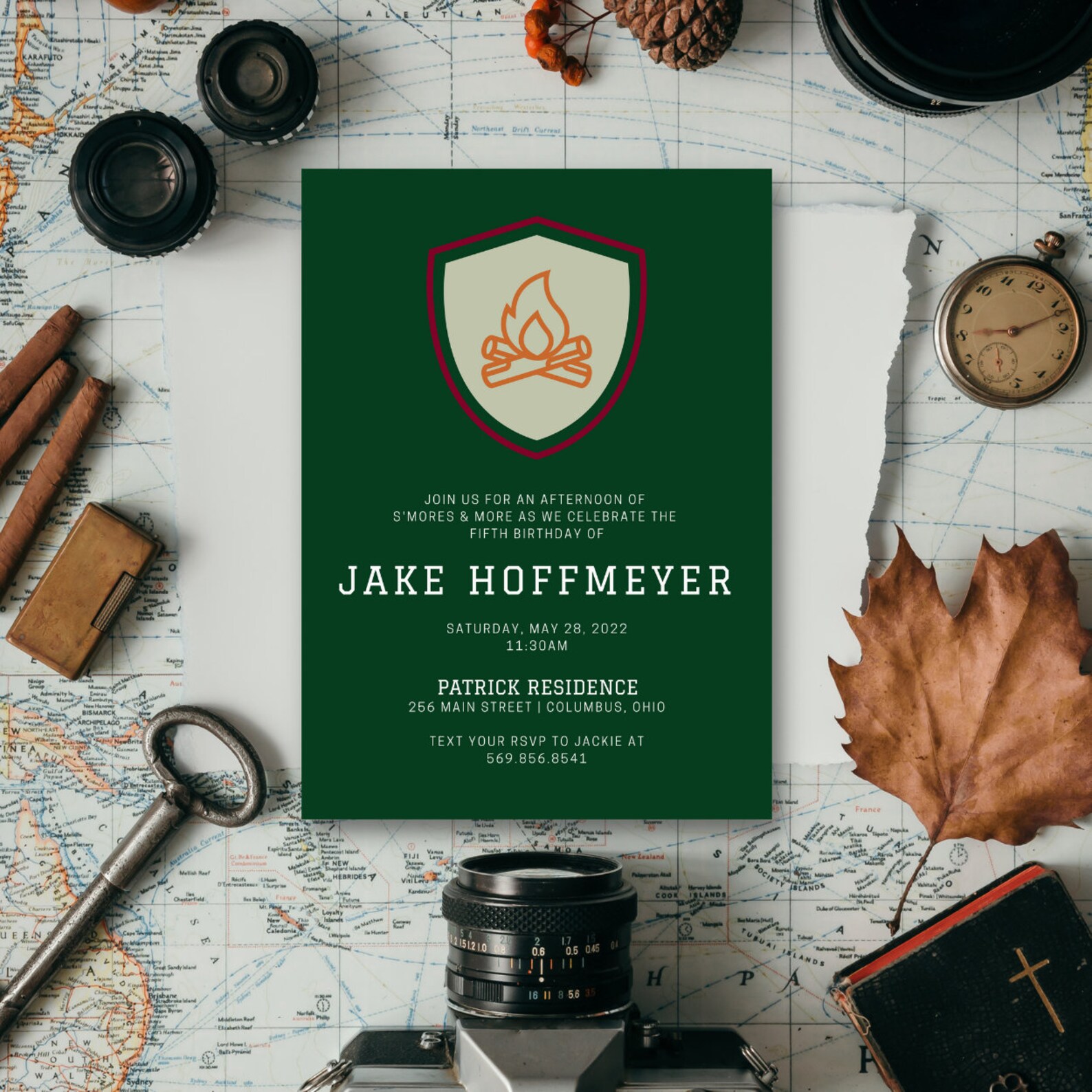 EDITABLE Camping Invitation Campfire Invitation Smores - Etsy