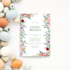 EDITABLE Easter Brunch Invitation Digital Easter Brunch Digital Easter ...