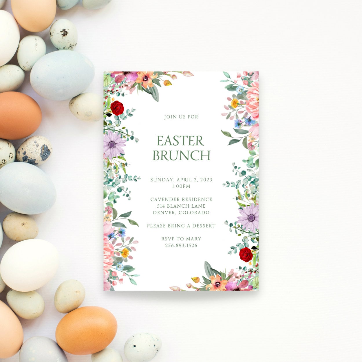 EDITABLE Easter Brunch Invitation Digital Easter Brunch Digital Easter ...