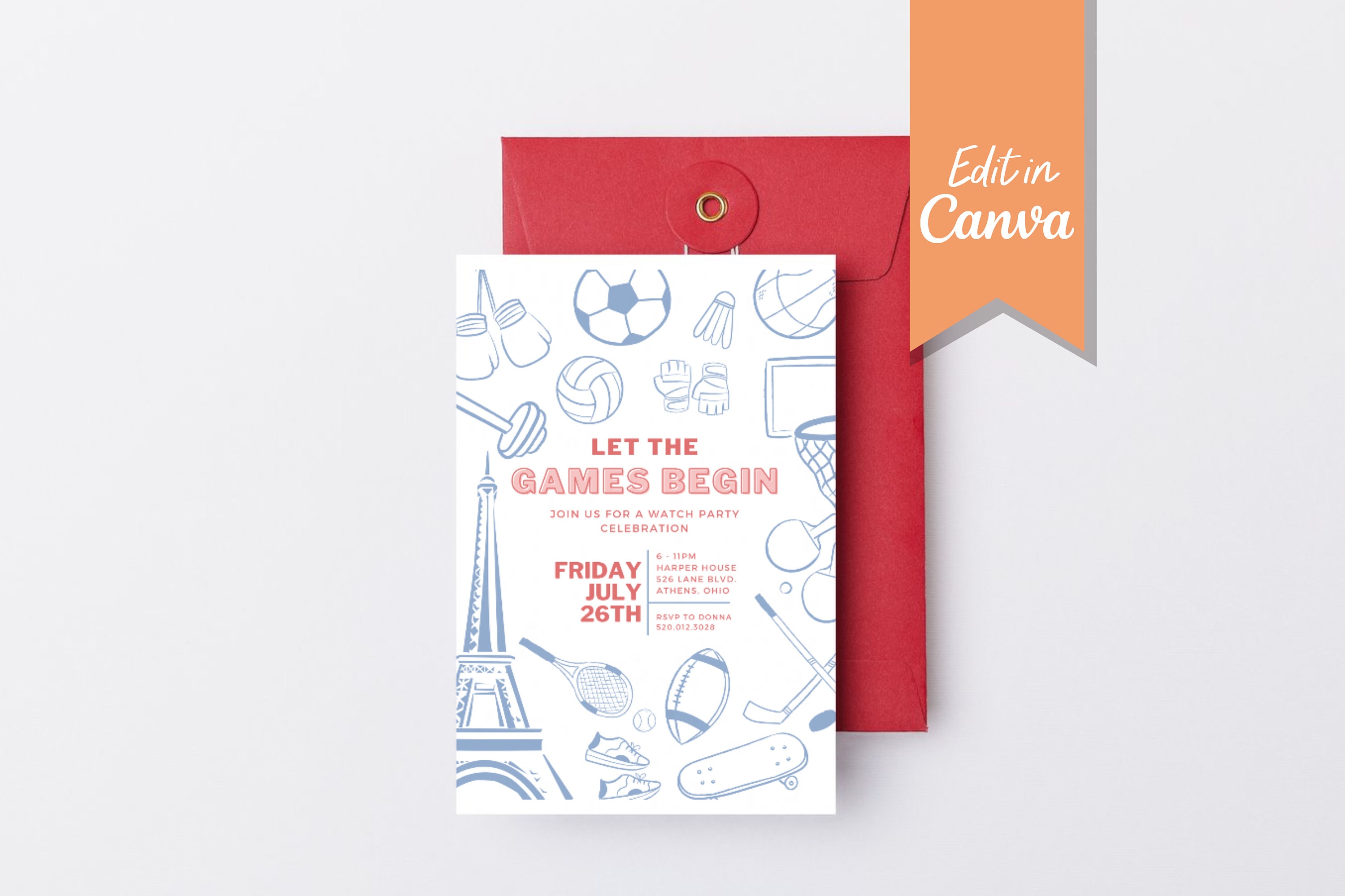 EDITABLE Summer Games Invitation | Sports Invitation | Opening Ceremony ...