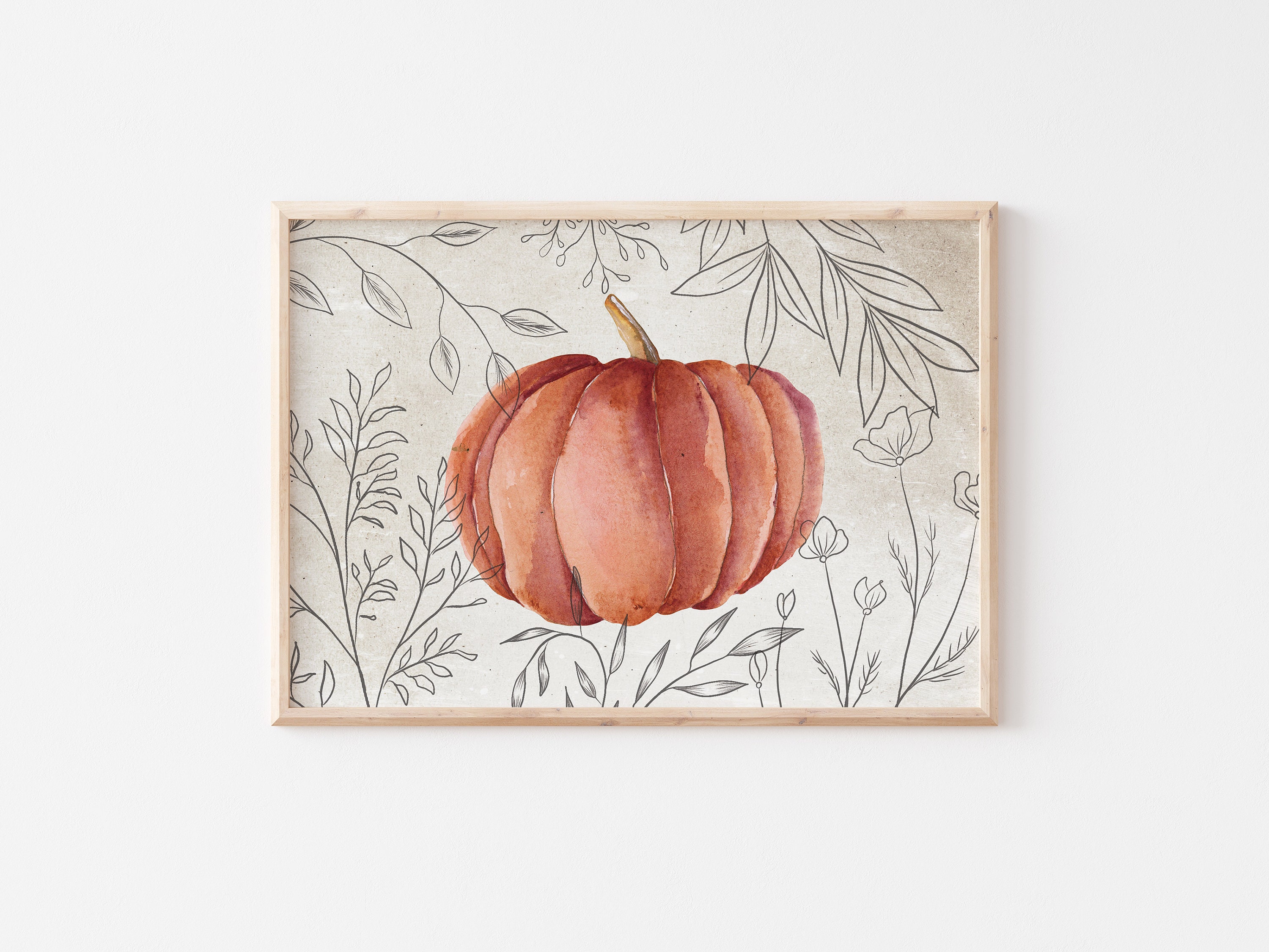 PRINTS Pumpkin and Leaves | Fall Prints | Fall Downloads | Fall Digital ...