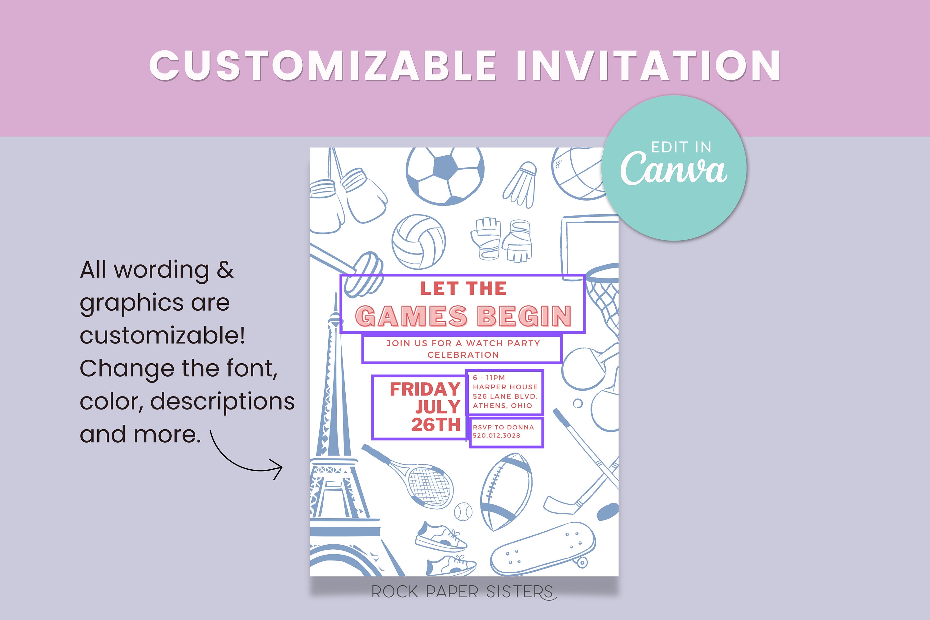EDITABLE Summer Games Invitation | Sports Invitation | Opening Ceremony ...