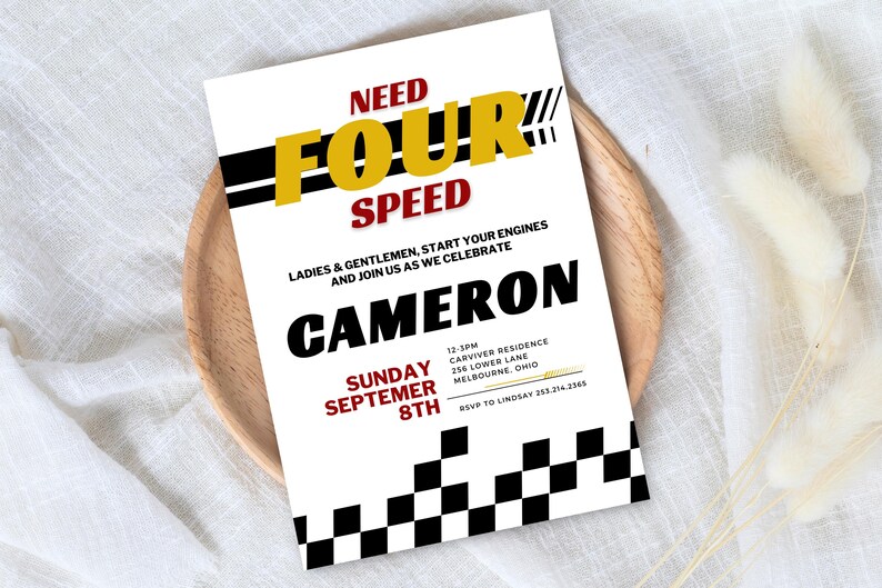 EDITABLE Race Car Invitation | Racing Invitation | Racing Canva ...