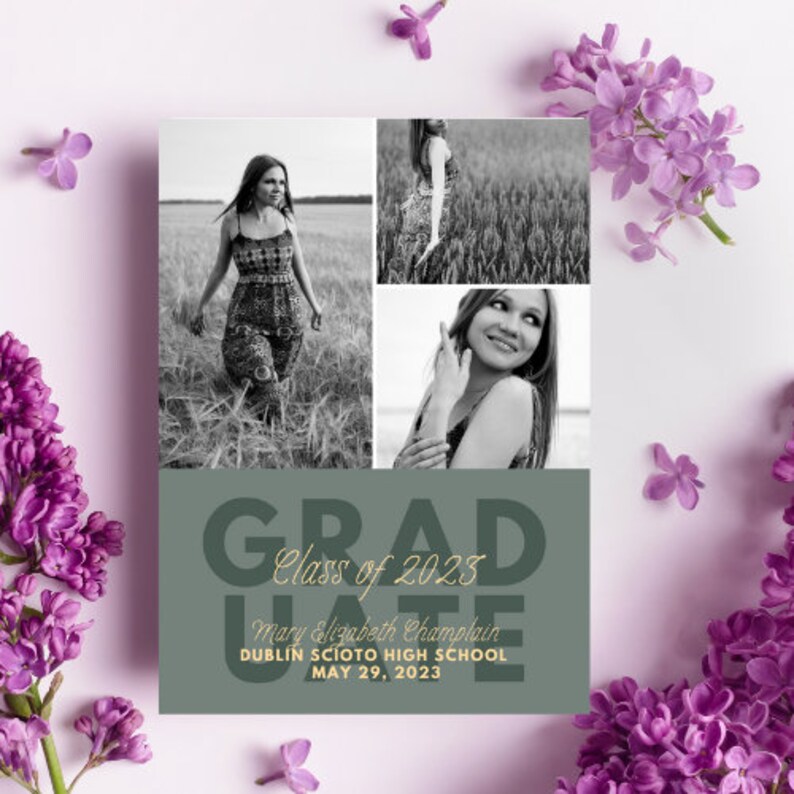 EDITABLE Block Graduation Announcement | Grad Invitation | Grad ...