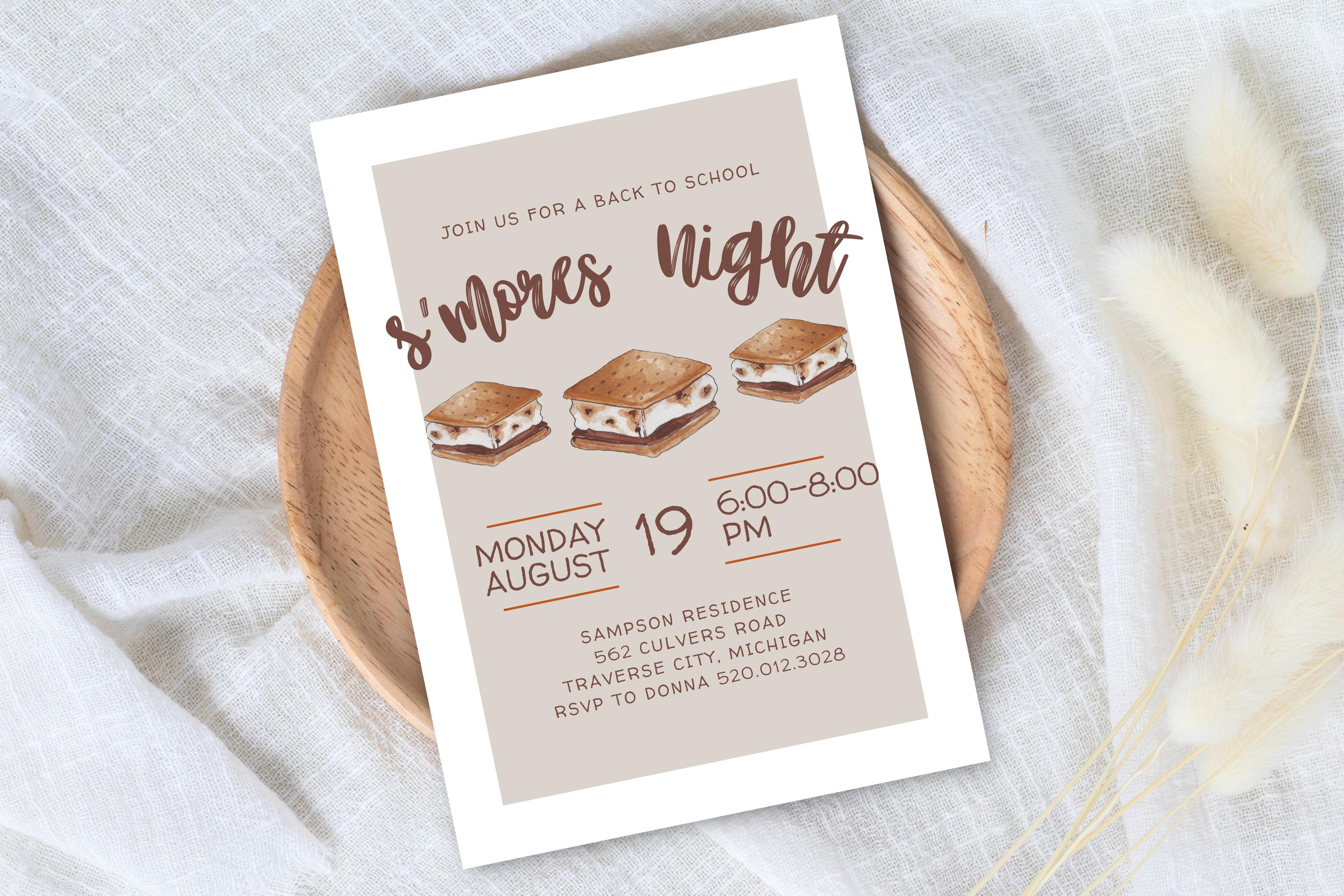 EDITABLE Smores Night Invitation | Smore Party Invitation | Campout ...