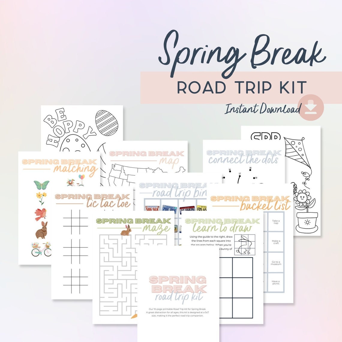 PRINTABLE Spring Break Road Trip Kit Mini Road Trip Kit Spring Break ...