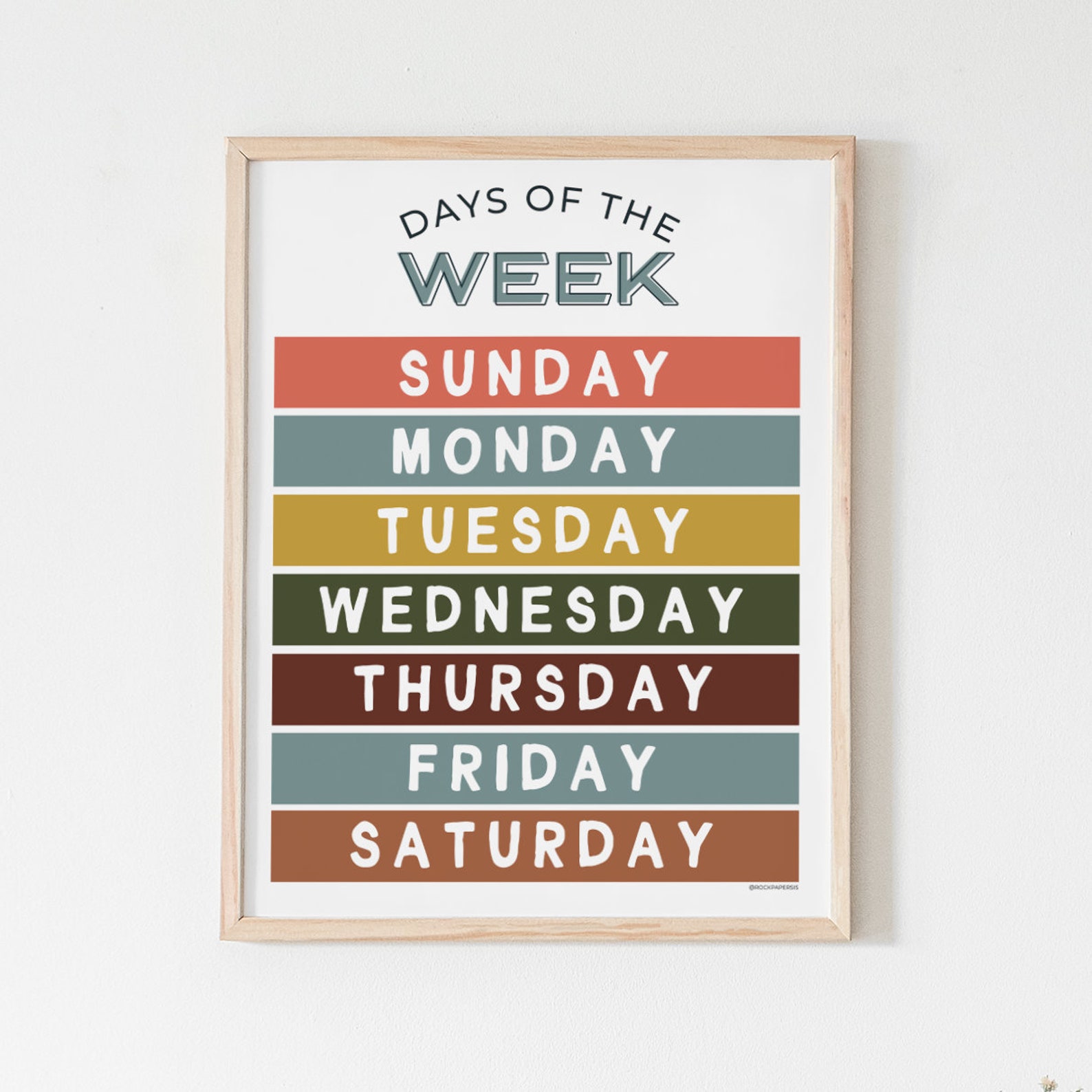 PRINTS Days of the Week | Neutral School Prints | School | Classroom ...