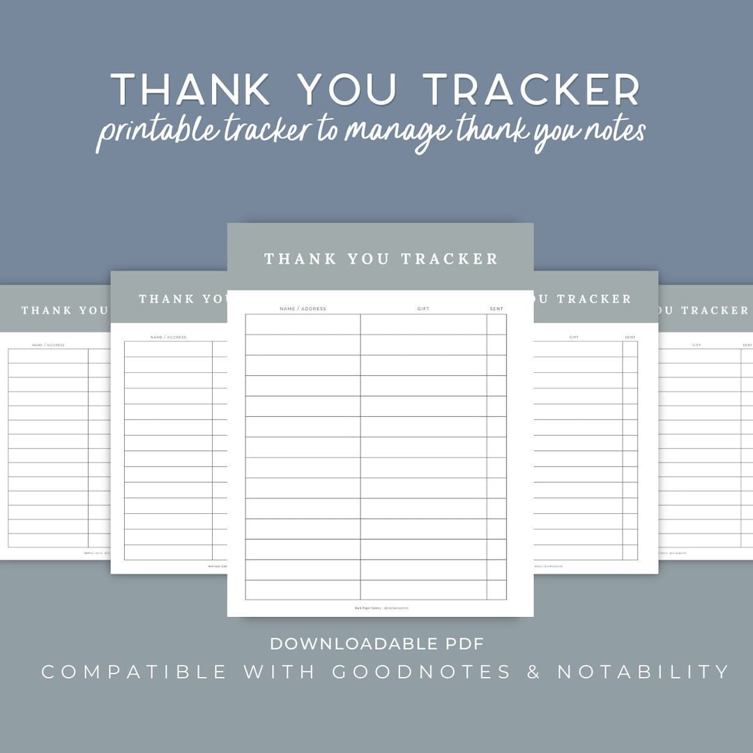 PRINTS Thank You Tracker | Thank You List | Thank Yous | To-do List ...