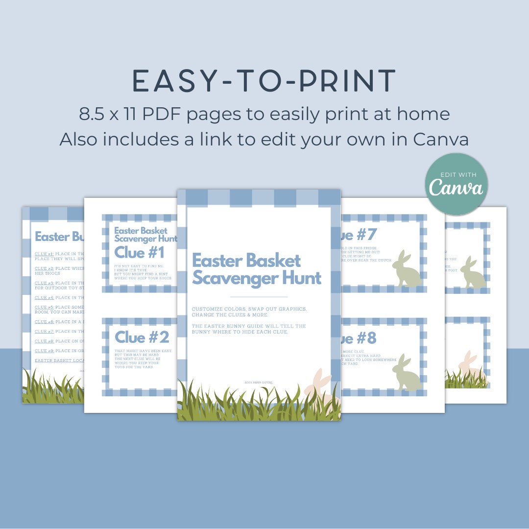 EDITABLE Easter Basket Scavenger Hunt | Basket Scavenger Hunt ...