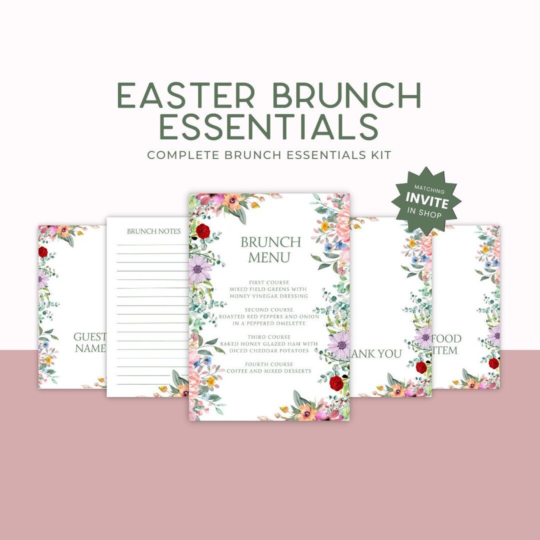 EDITABLE Easter Brunch Dinner Essentials | Brunch Kit | Brunch ...