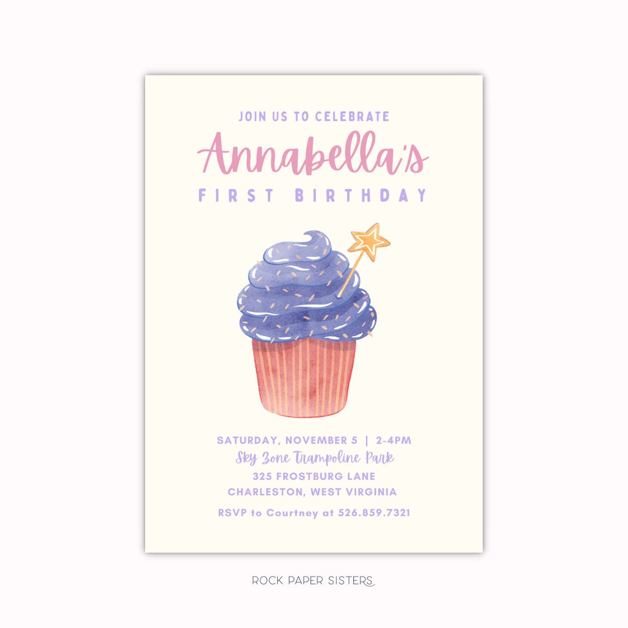 EDITABLE Cupcake Birthday Invitation Cupcake Invitation Cake Birthday ...