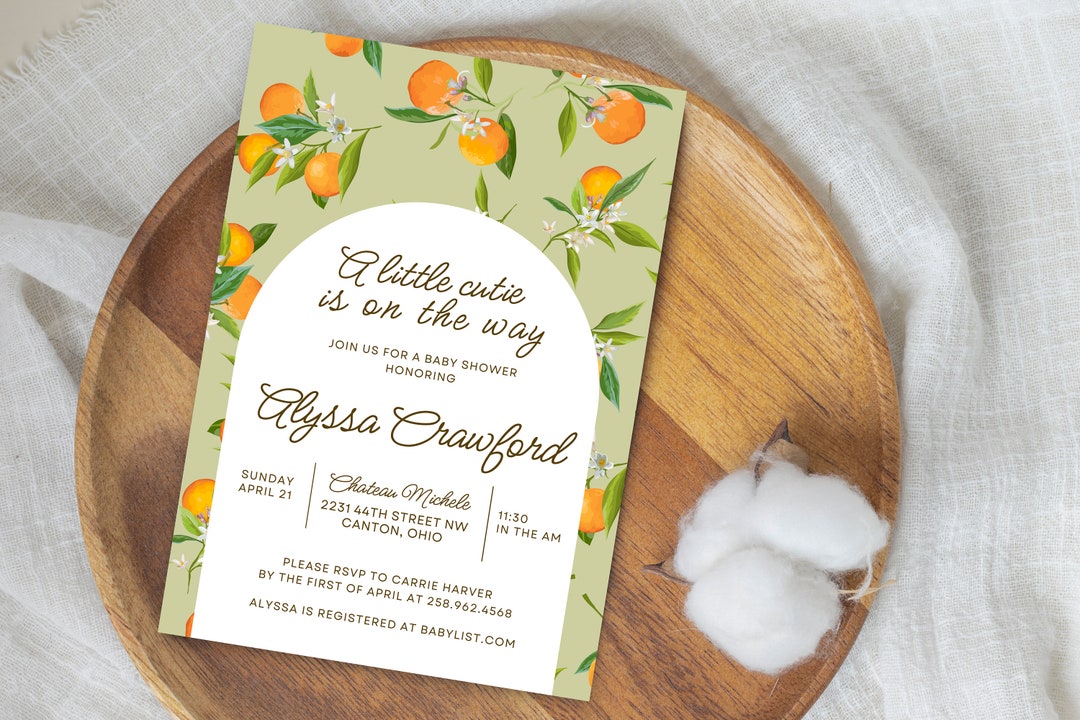 EDITABLE Orange Invitation | Cutie Invitation | Citrus Invitation ...