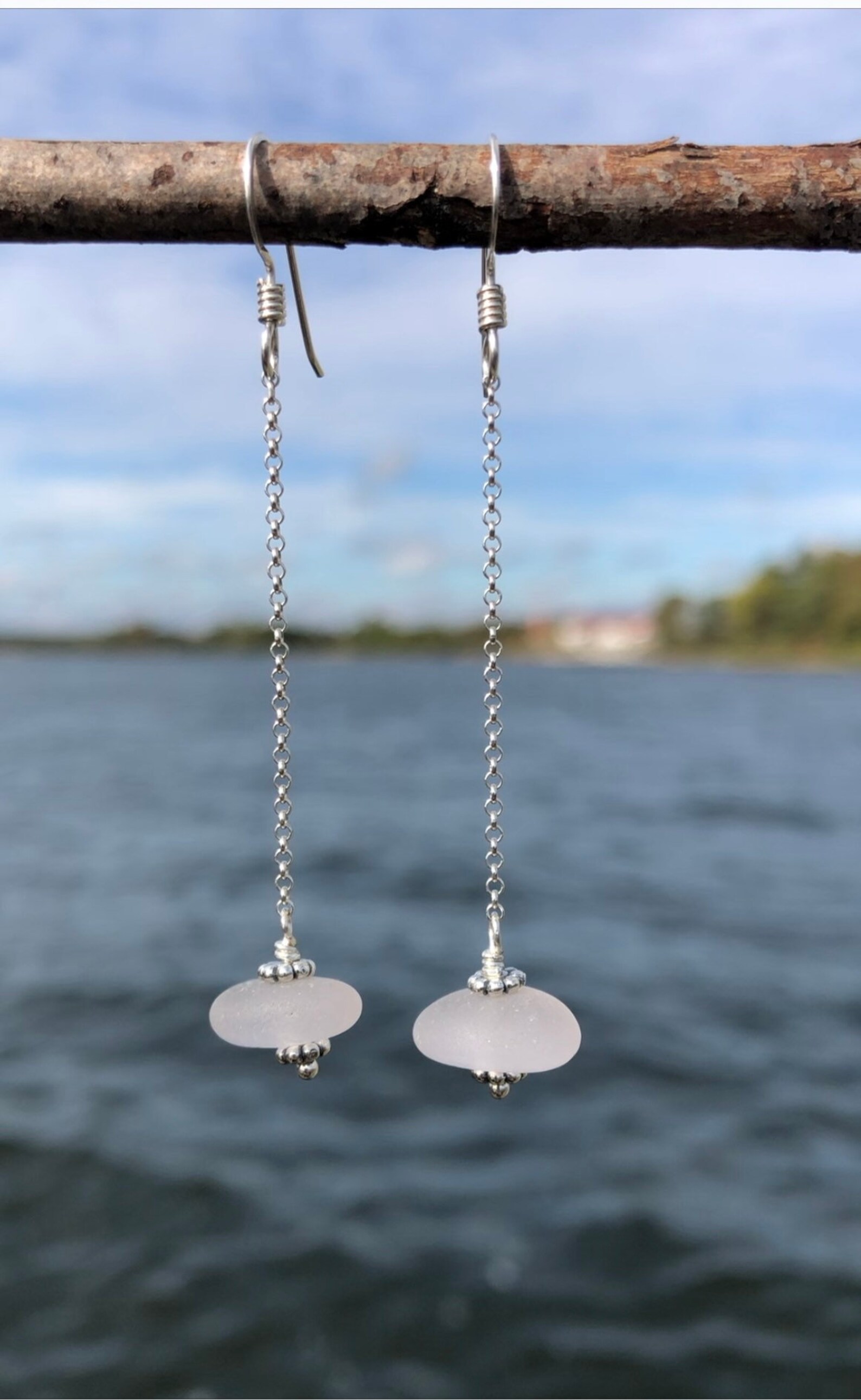 Boucles d'oreilles en verre de mer • Bijoux en verre de mer • Boucles d ...