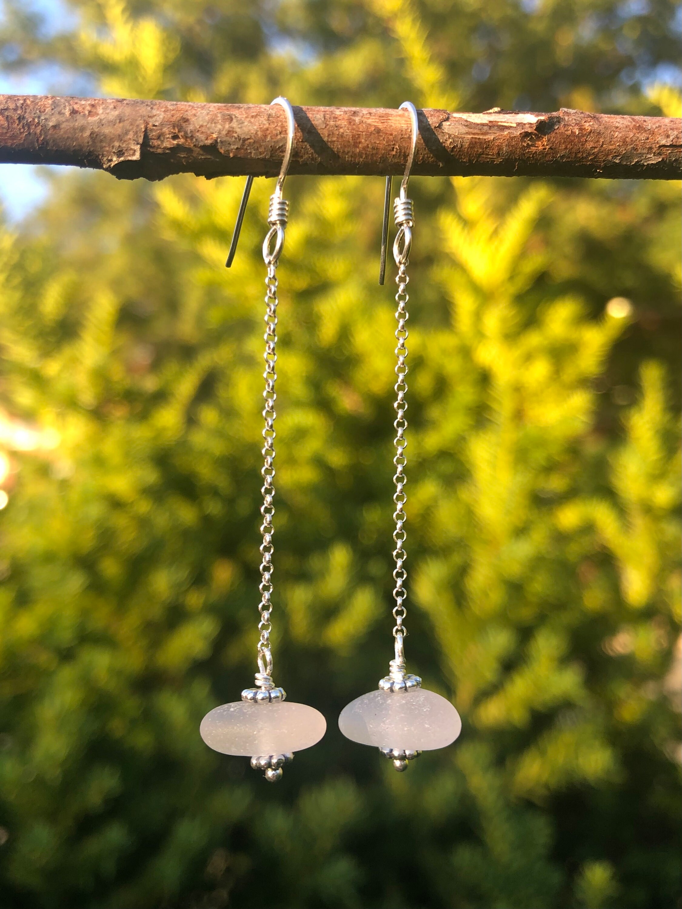 Boucles d'oreilles en verre de mer • Bijoux en verre de mer • Boucles d ...