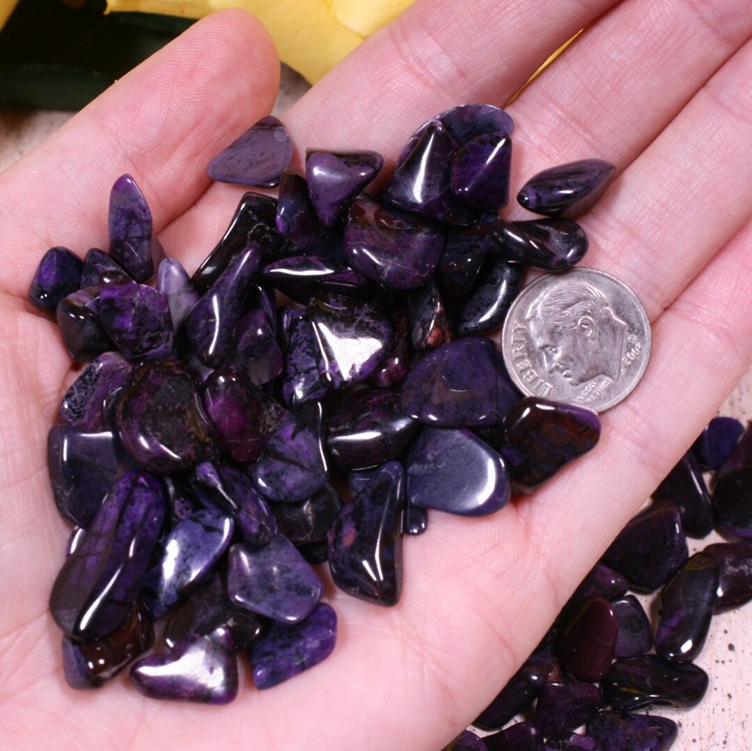 Sugilite Tumbled Stones, Set of 5 Mini Sugilite With Manganese Polished ...