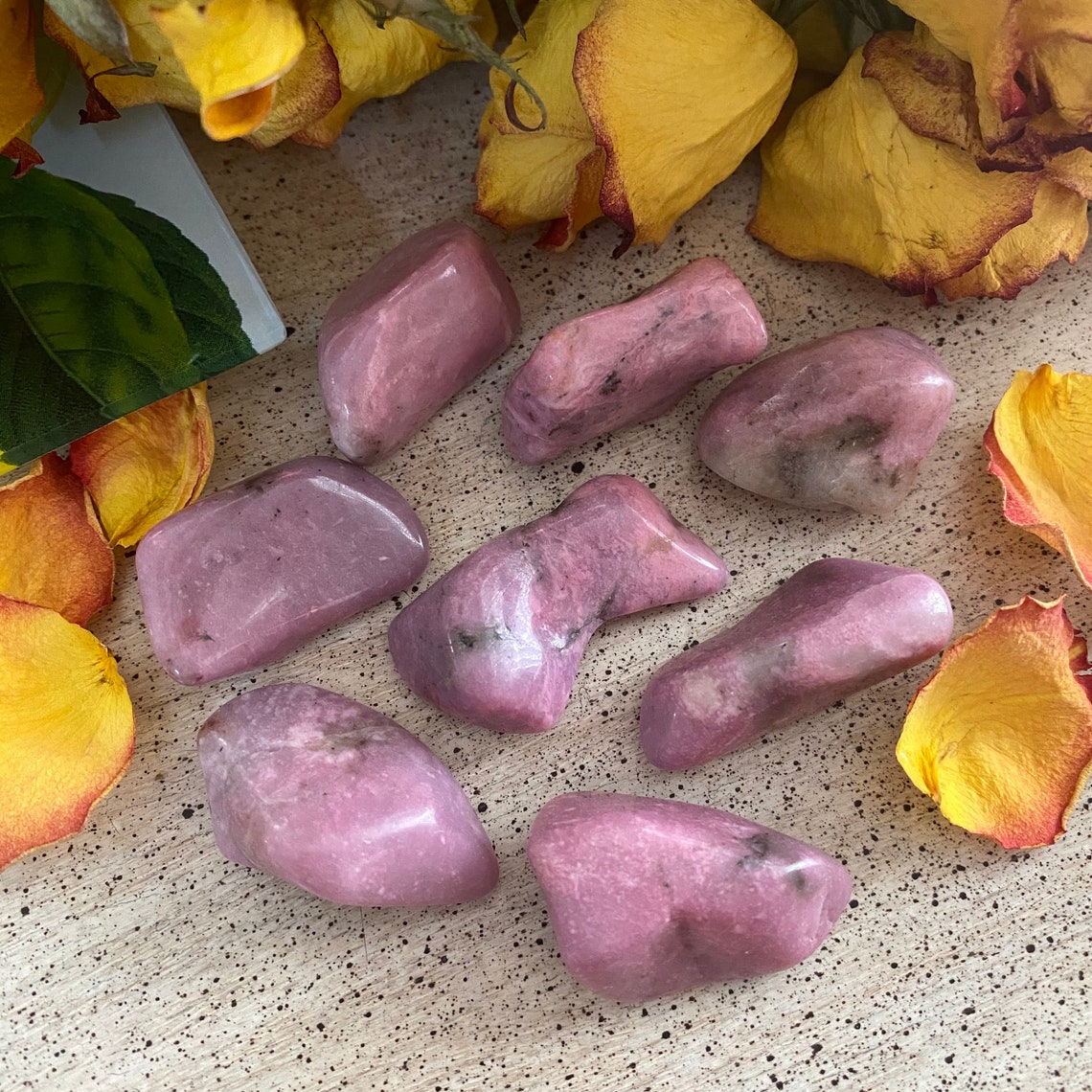 ONE Pink Thulite Tumbled Stone - Etsy