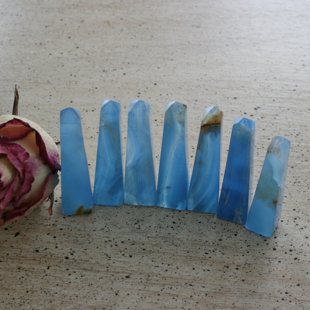 Natural Blue Calcite / Blue Onyx Obelisk From Argentina, Also Called ...