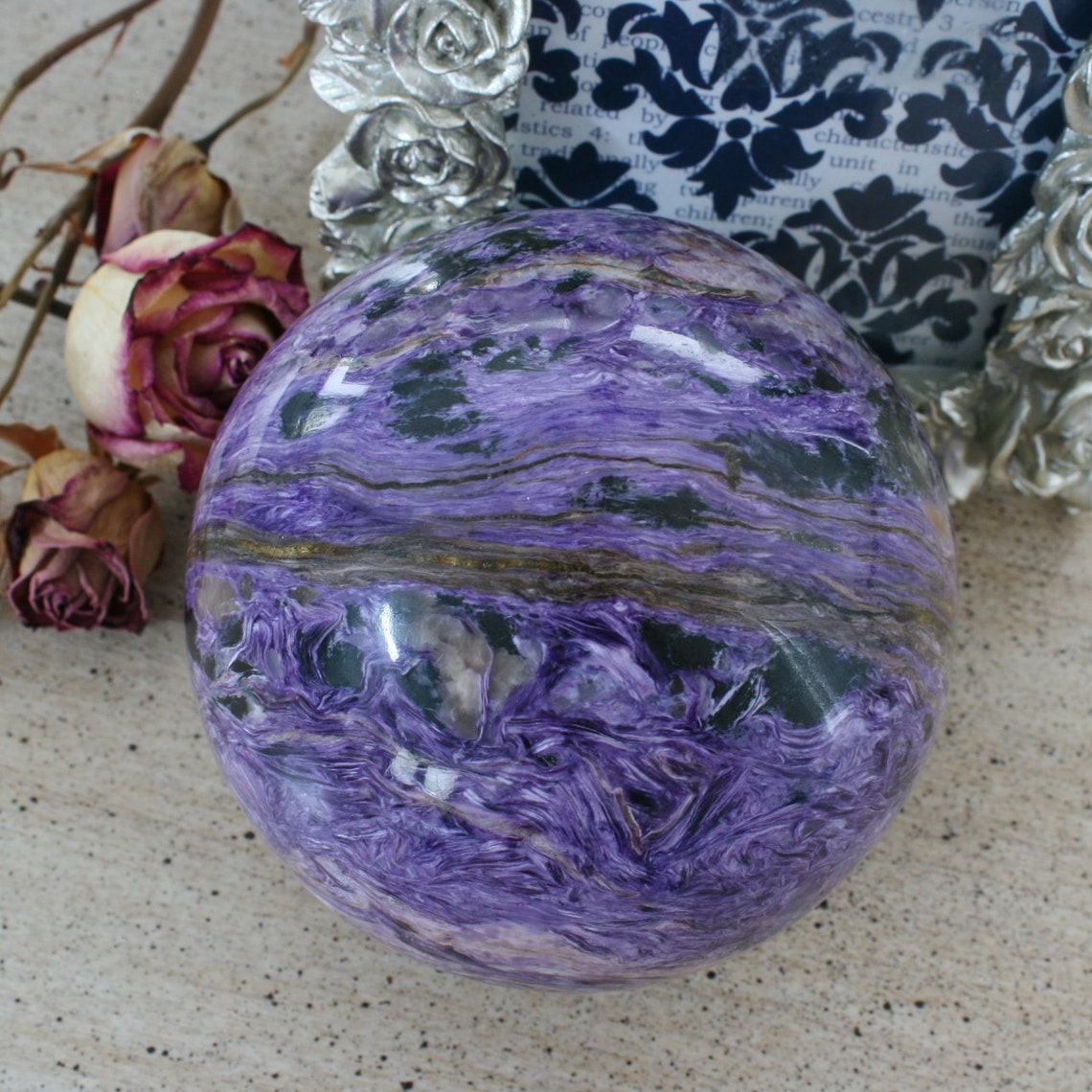Large Charoite Sphere Crystal Ball Charoite Crystal Ball - Etsy