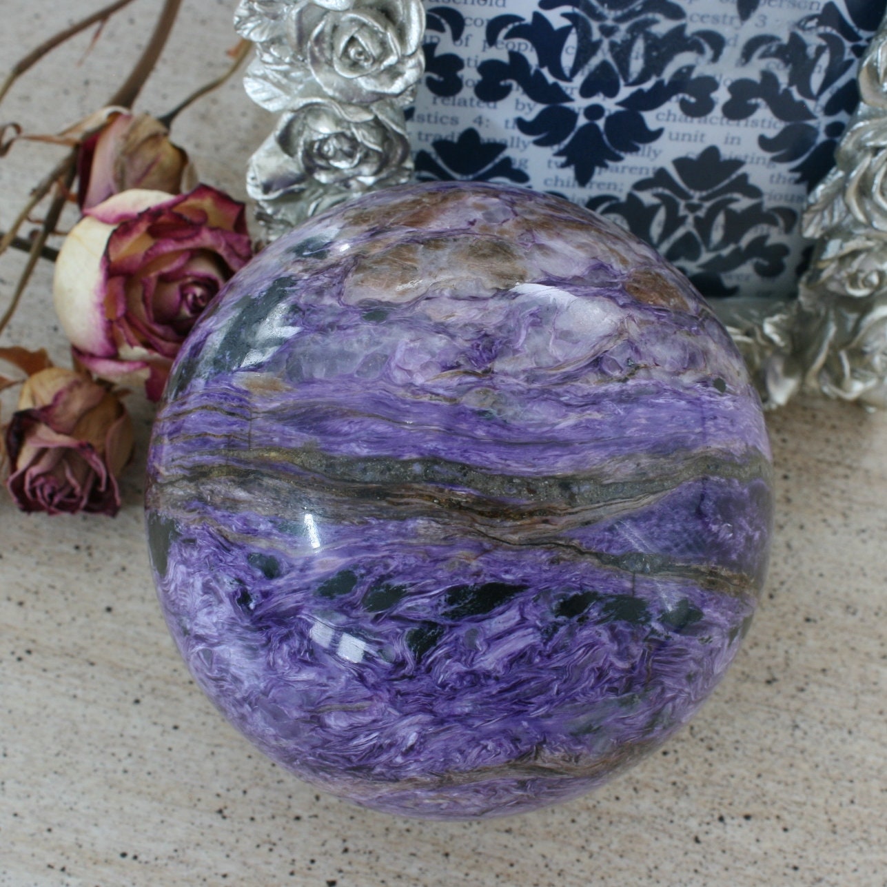 Large Charoite Sphere Crystal Ball Charoite Crystal Ball - Etsy