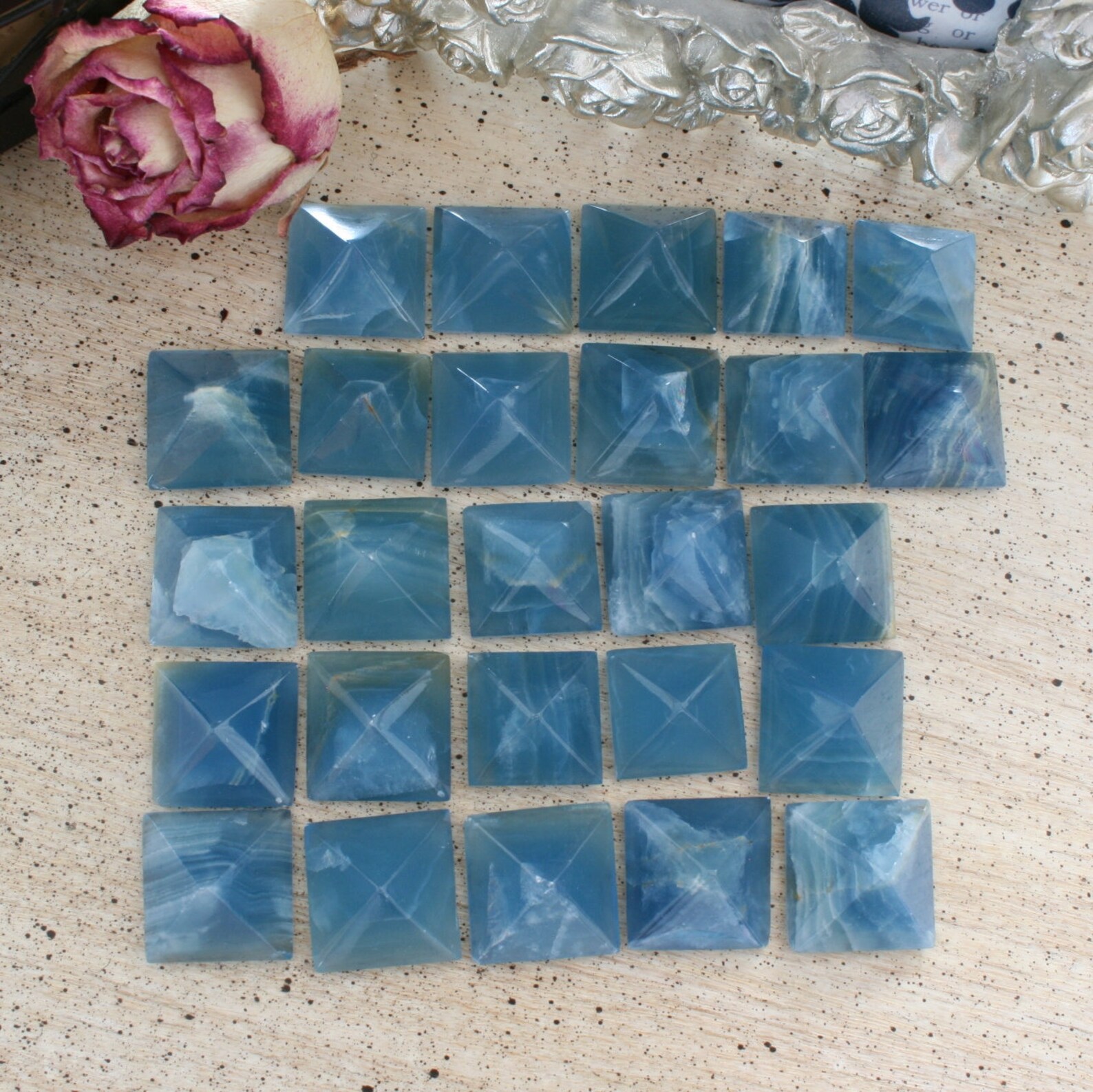 Blue Calcite / Blue Onyx Pyramid From Argentina, Also Called Lemurian ...