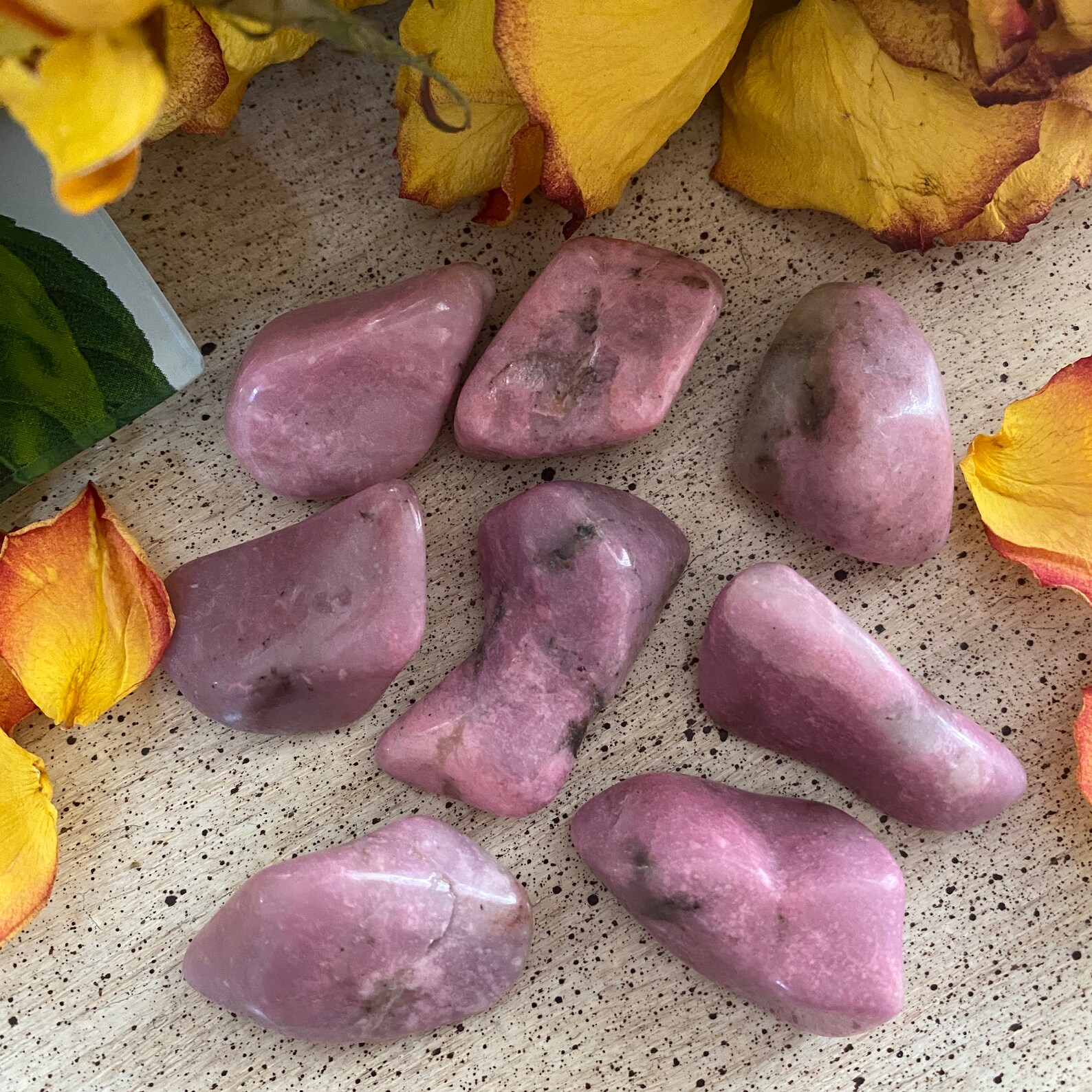 ONE Pink Thulite Tumbled Stone - Etsy