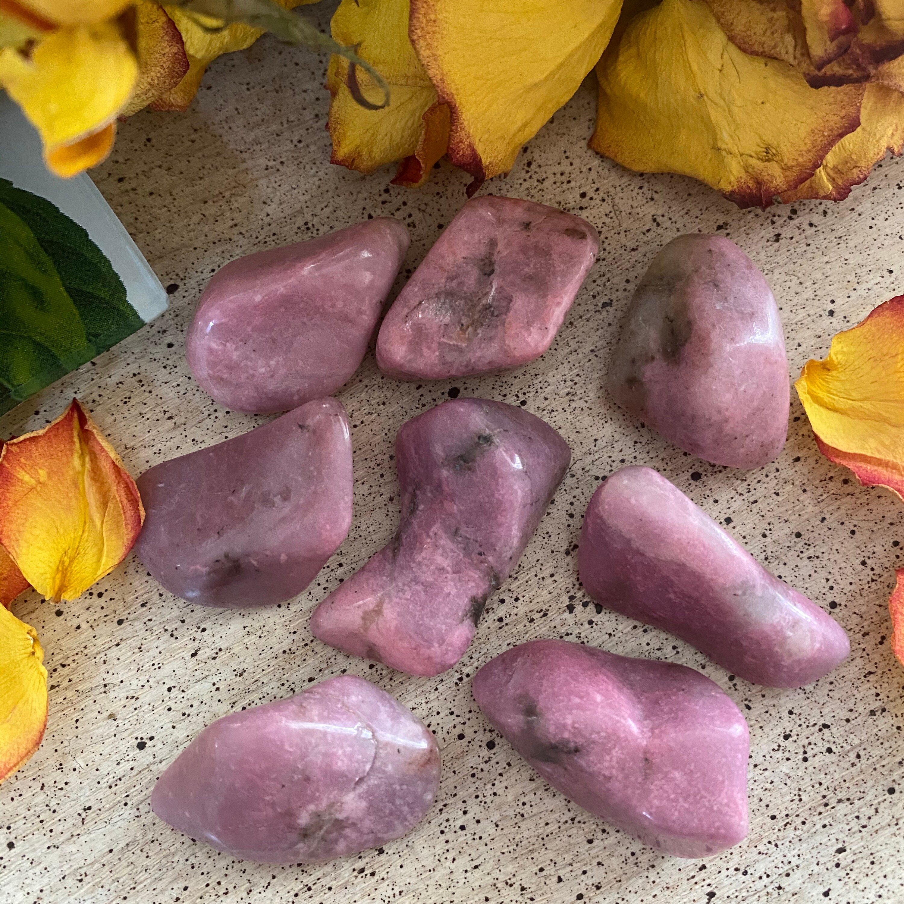 ONE Pink Thulite Tumbled Stone | Etsy