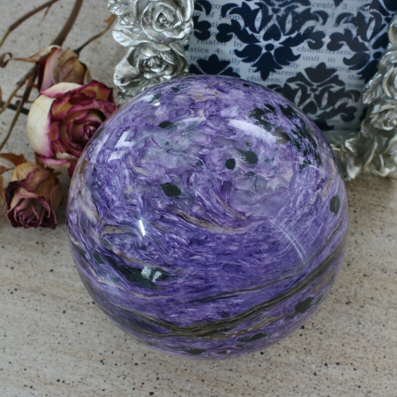 Large Charoite Sphere Crystal Ball Charoite Crystal Ball - Etsy