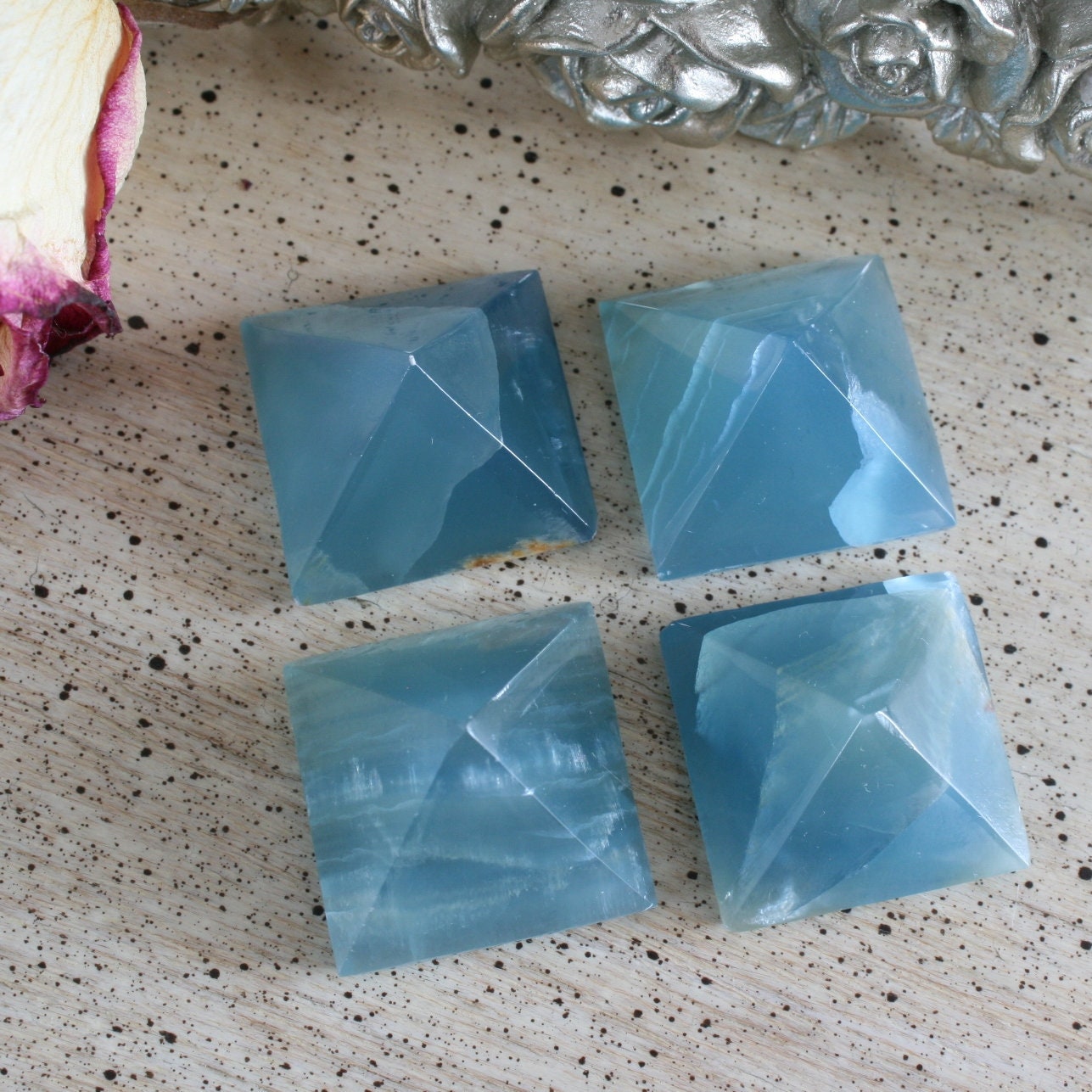 Blue Calcite / Blue Onyx Pyramid From Argentina Also Called | Etsy