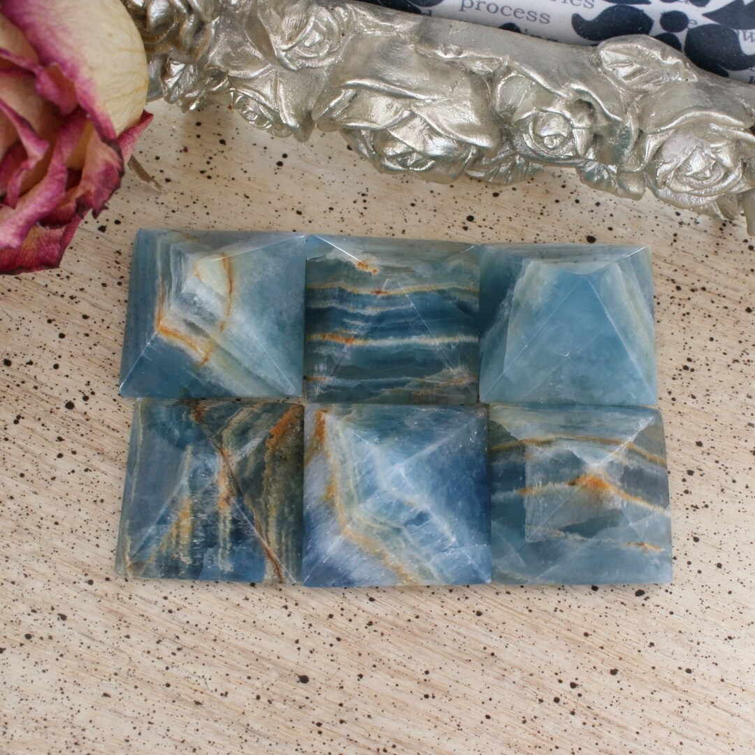 Blue Calcite /blue Onyx Pyramid From Argentina, Also Called Lemurian ...