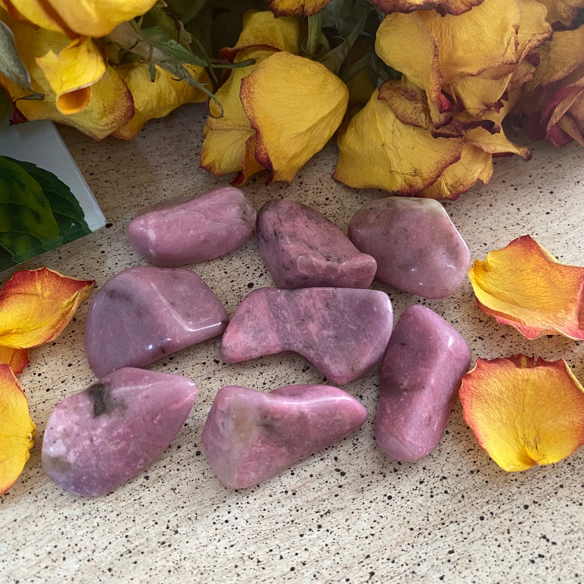 ONE Pink Thulite Tumbled Stone - Etsy