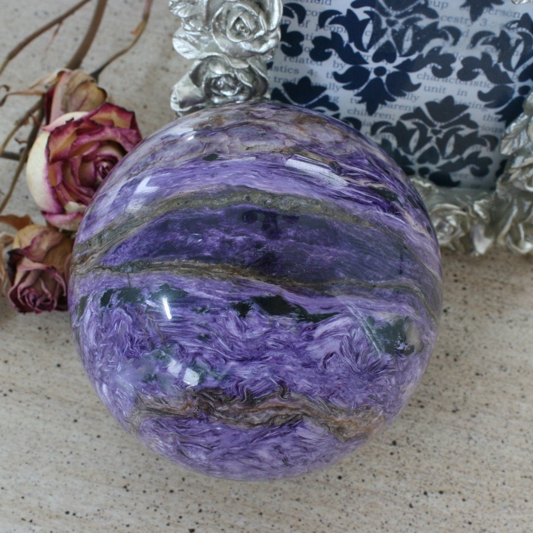 Large Charoite Sphere, Crystal Ball, Charoite Crystal Ball, From Russia ...